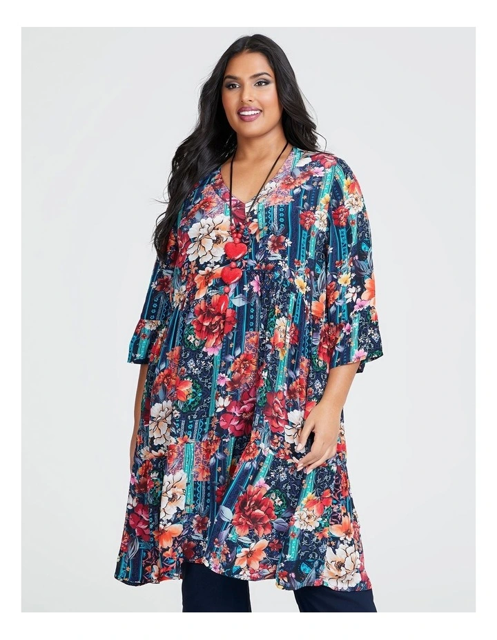 Taking Shape Natural Summer Reflection Tunic Print | MYER