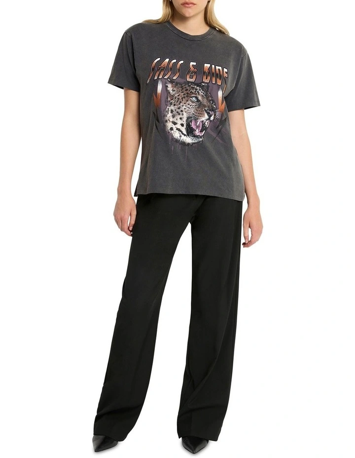 Sass & Bide Leopard Rock Tee in Washed Black | MYER