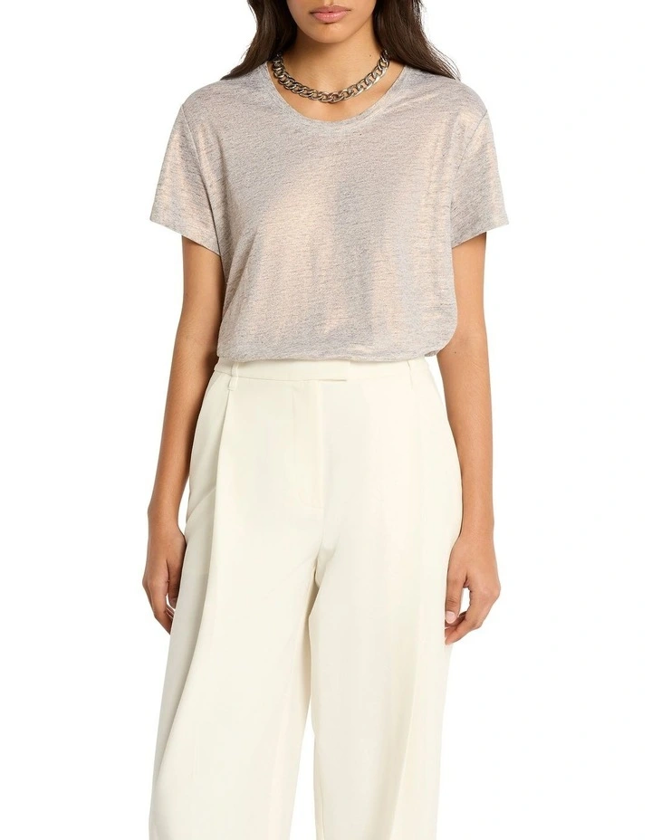 Sass & Bide Foil Synergy Tee in Gun Metal | MYER
