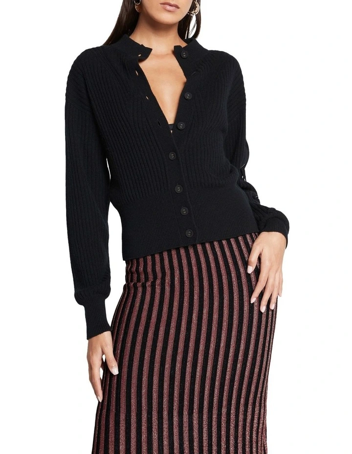 Sass & Bide Prisoner For You Rib Detail Cardigan Black | MYER