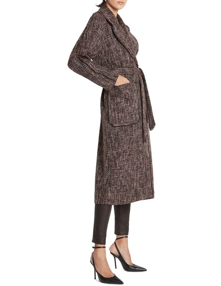 Sass & Bide Jewel Of The Nile Wrap Coat in Brown Tweed | MYER