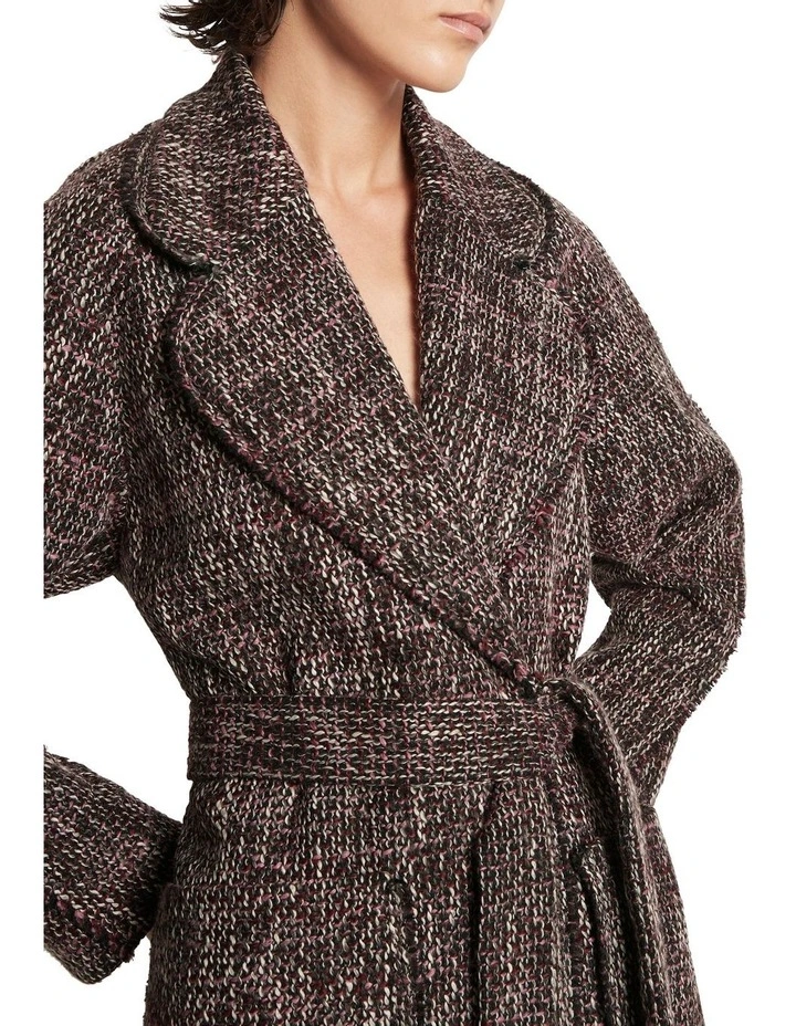 Sass & Bide Jewel Of The Nile Wrap Coat in Brown Tweed | MYER