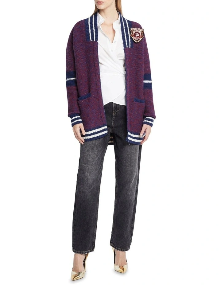 Sass & Bide Uptight Downtown Oversized Cardigan in Red/Navy | MYER