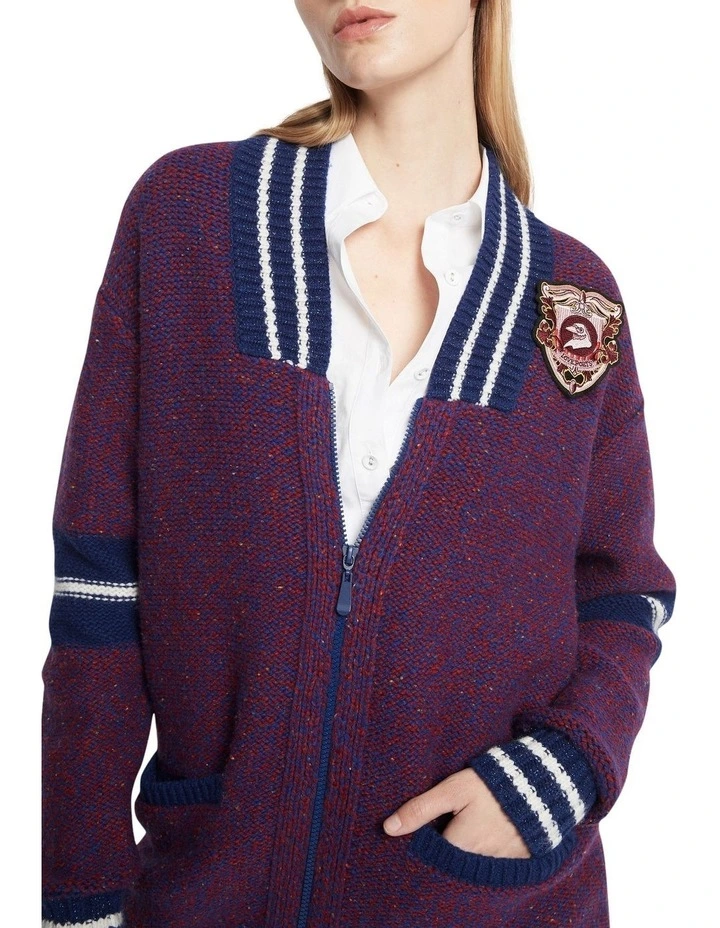 Sass & Bide Uptight Downtown Oversized Cardigan in Red/Navy | MYER