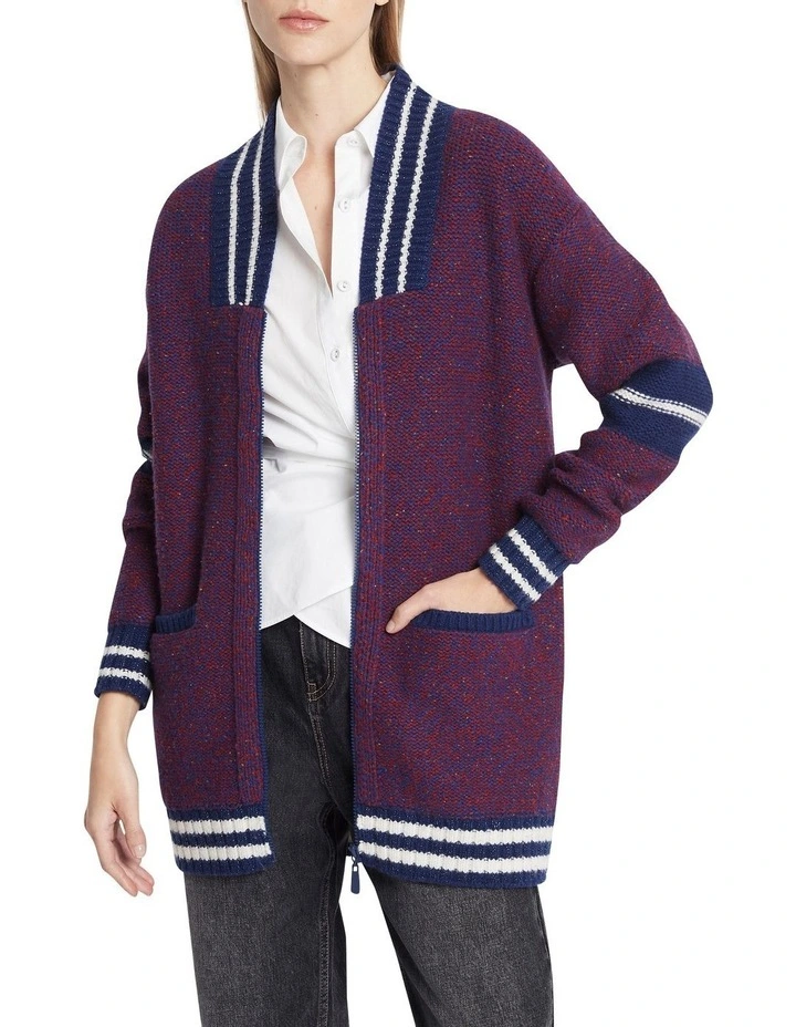 Sass & Bide Uptight Downtown Oversized Cardigan in Red/Navy | MYER