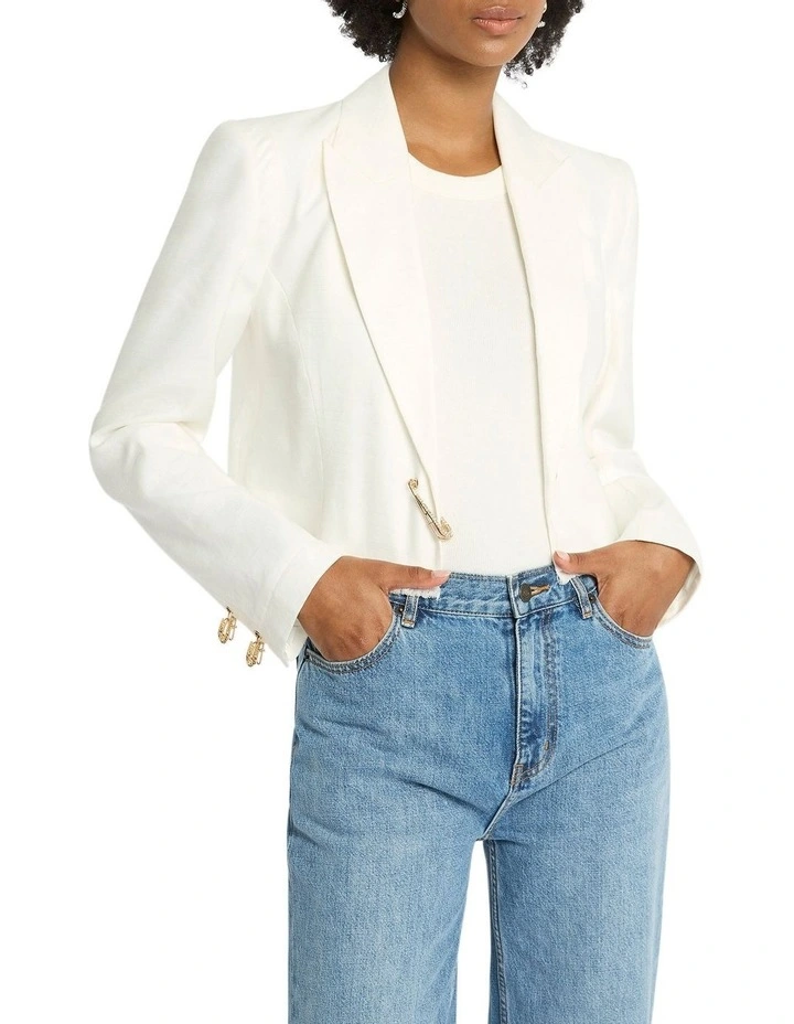 Sass & Bide Punctured Ego Cropped Jacket in White | MYER