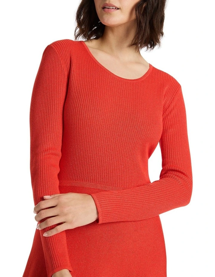 David Lawrence Sawyer Shimmer Knit Dress in Saffron Sparkle | MYER