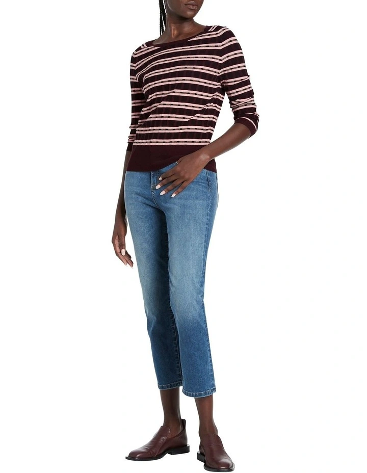 David Lawrence Freda Jacquard Knit Blackberry | MYER