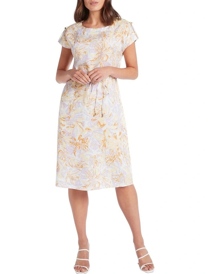 David Lawrence Philys Linen Shift Dress in Multi | MYER