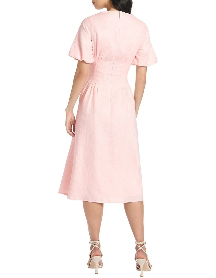 David Lawrence Dione Linen Dress in Pink | MYER