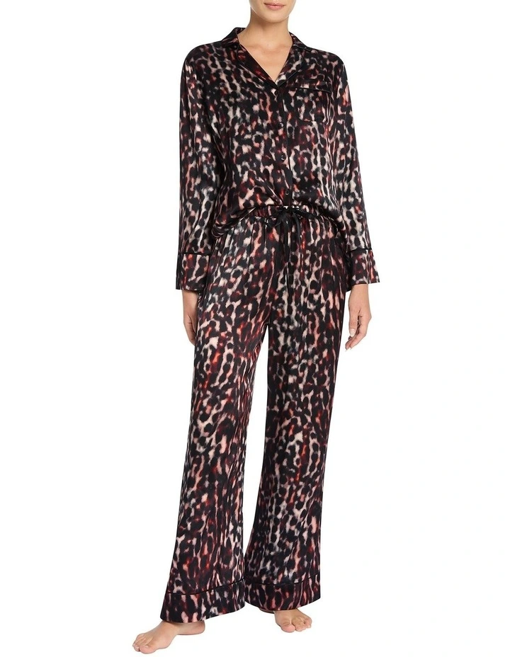 David Lawrence Manon Silk Pyjama Pant in Black Multi | MYER