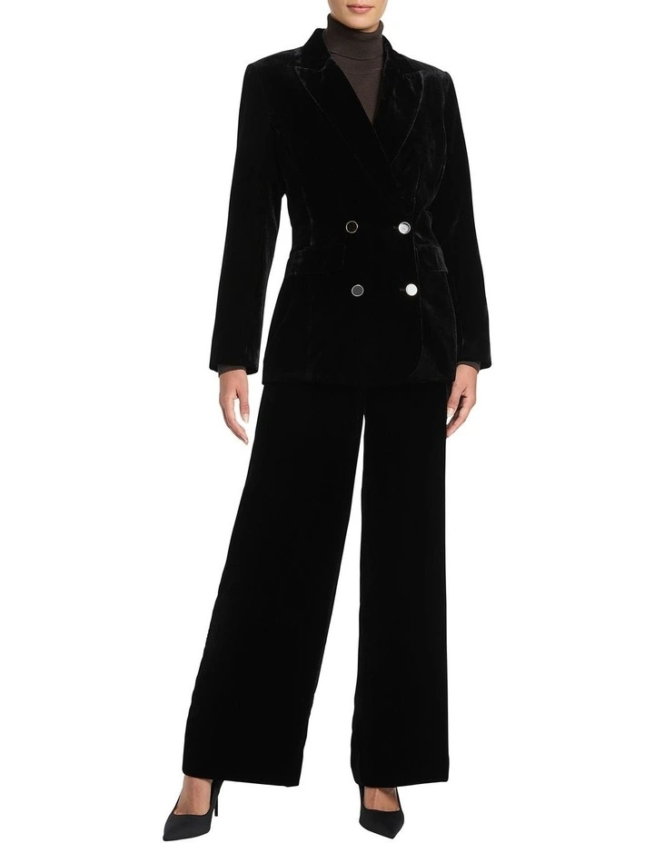 David Lawrence Charis Velvet Blazer in Black | MYER