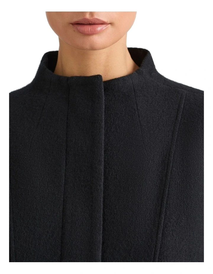 David Lawrence Madison Felted Wool Coat in Black | MYER