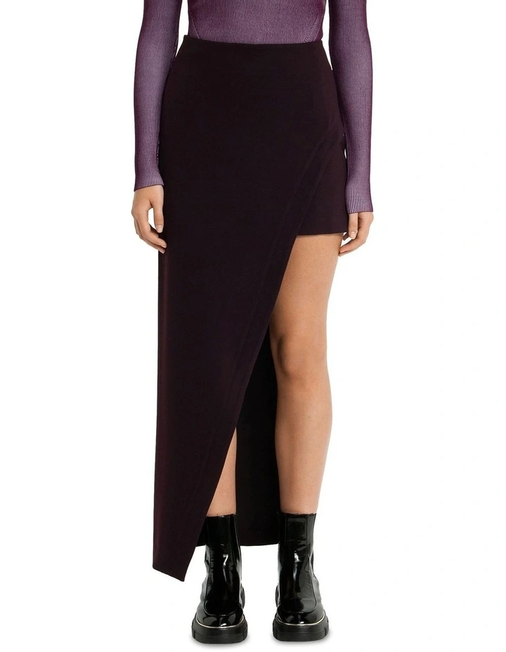 Cue Asymmetric Layered Skirt in Brown | MYER