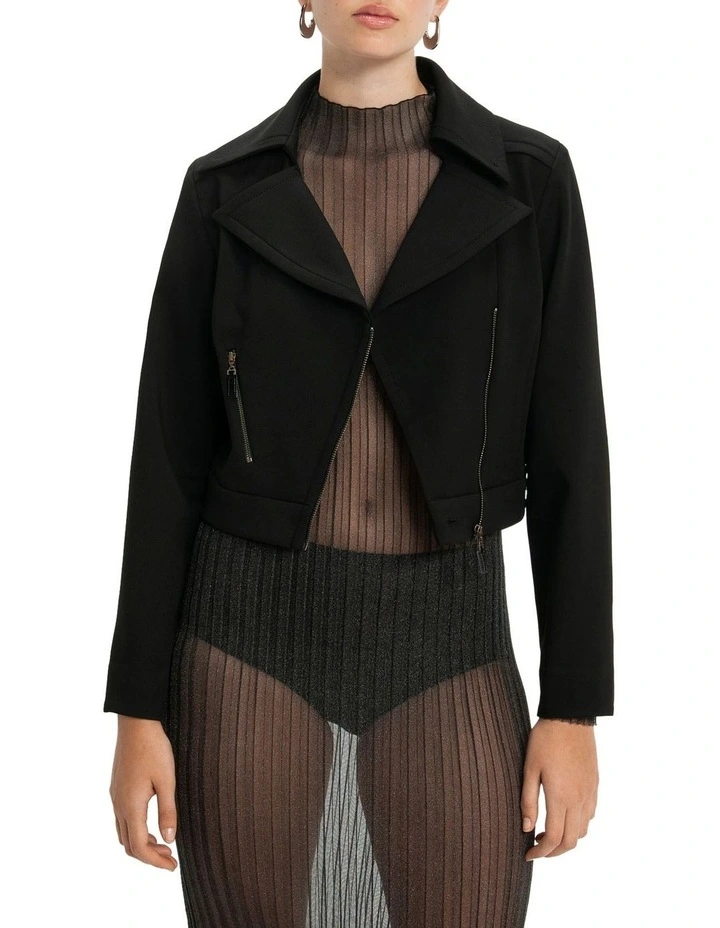 Cue Cocoon Biker Jacket in Black | MYER