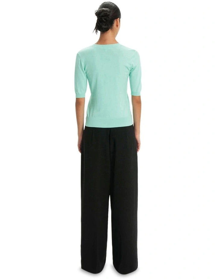 Cue Elbow Sleeve Round Neck Knit in Spearmint | MYER