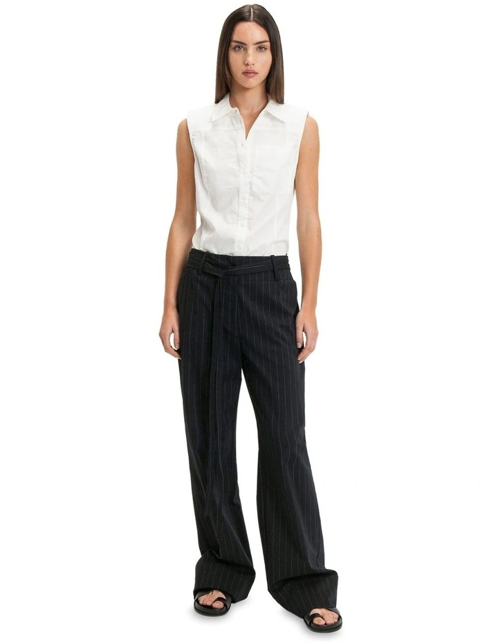 Cue Shoulder Pad Shirt in White | MYER