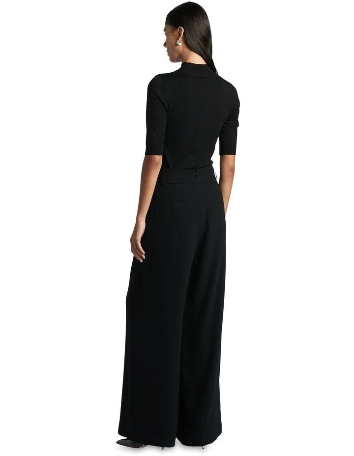 Cue Elbow Sleeve Funnel Neck Knit in Black | MYER