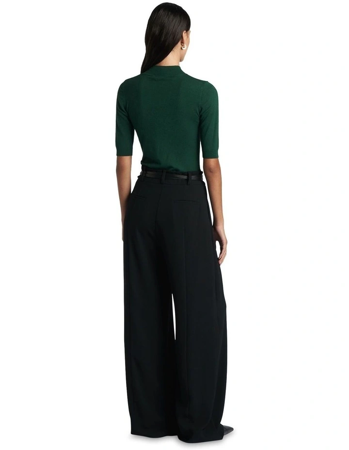 Cue Elbow Sleeve Funnel Neck Knit in Forest | MYER