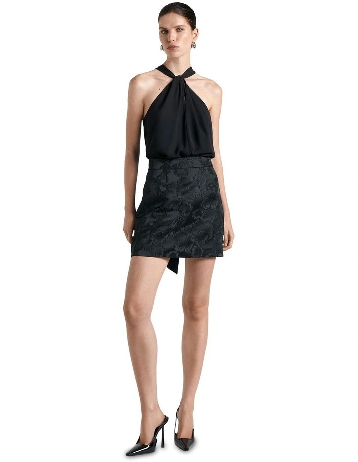 Cue Jacquard Mini Skirt in Black | MYER