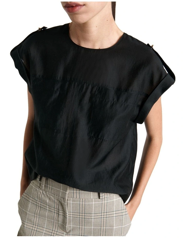 Cue Utility Shell Top in Black | MYER