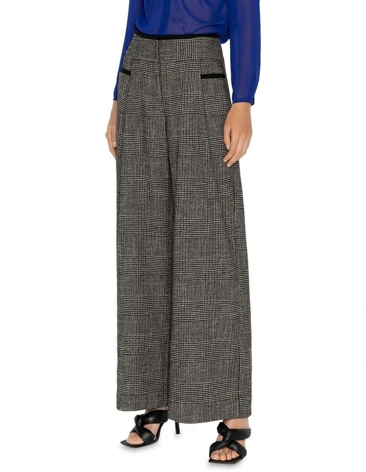 Cue Tweed Check Pant in Grey | MYER