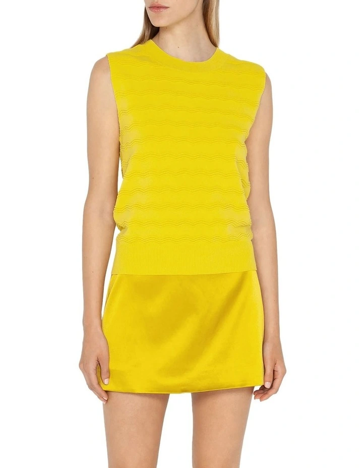 Cue Wave Knit Tank in Citrus | MYER