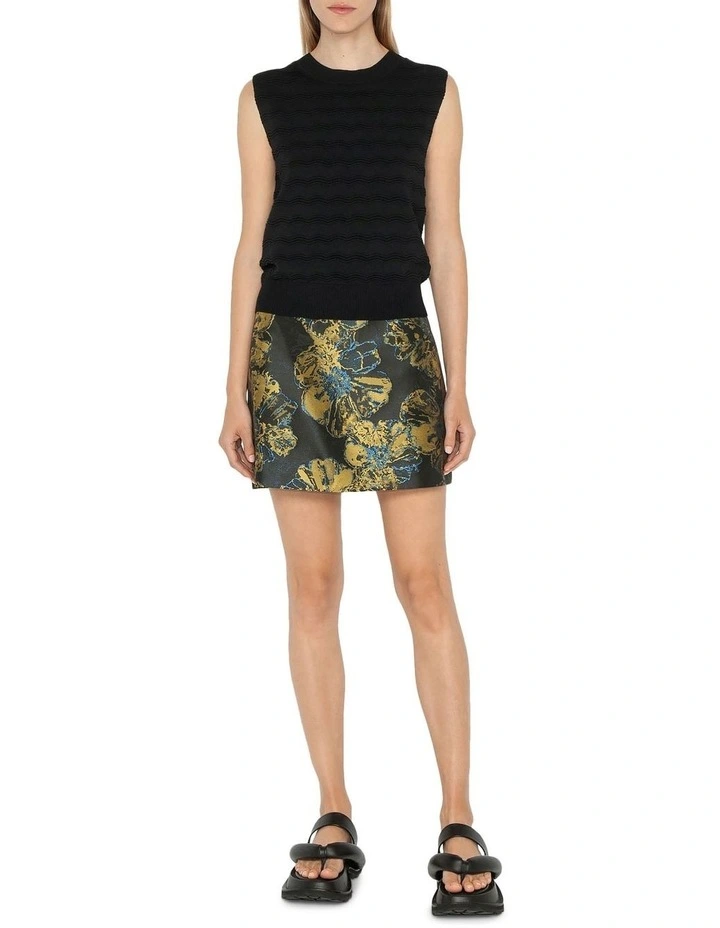 Cue Wave Knit Tank in Black | MYER