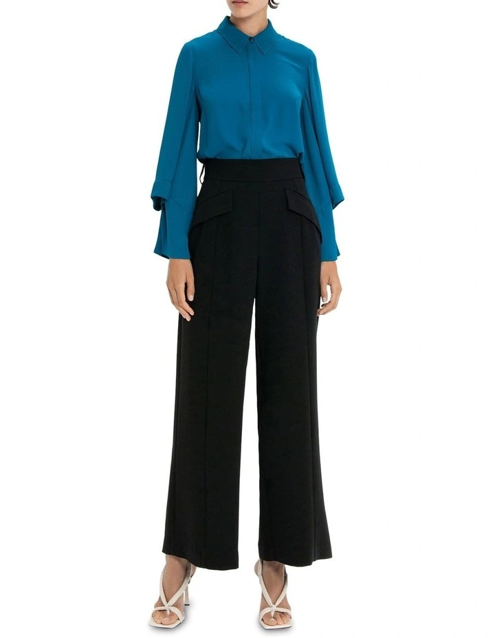 Cue Detailed Sleeve Top in Blue | MYER