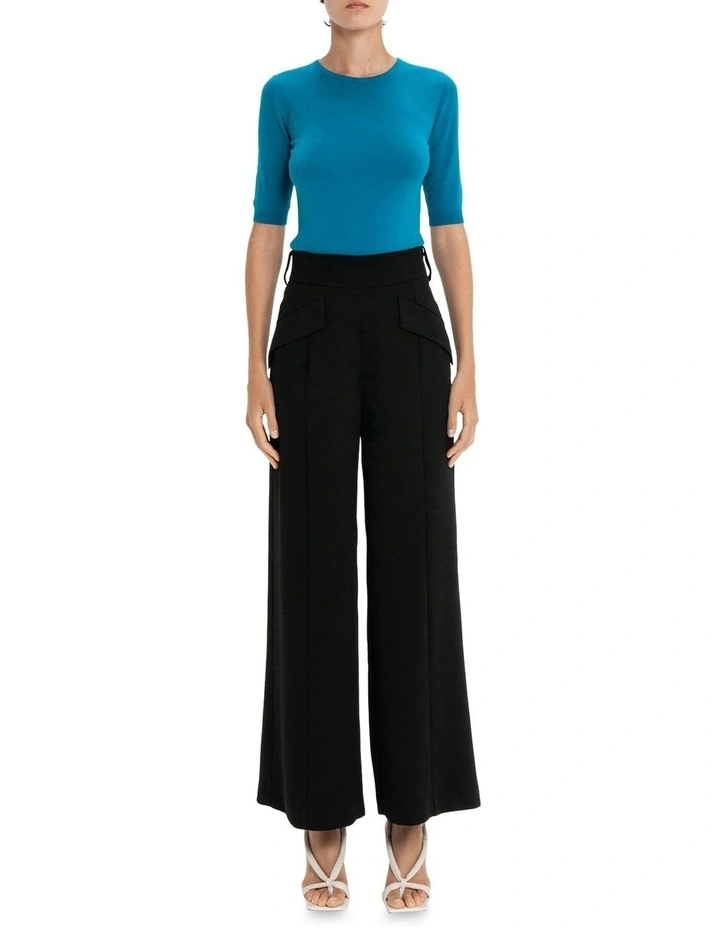 Cue Elbow Sleeve Round Neck Knit in Teal | MYER