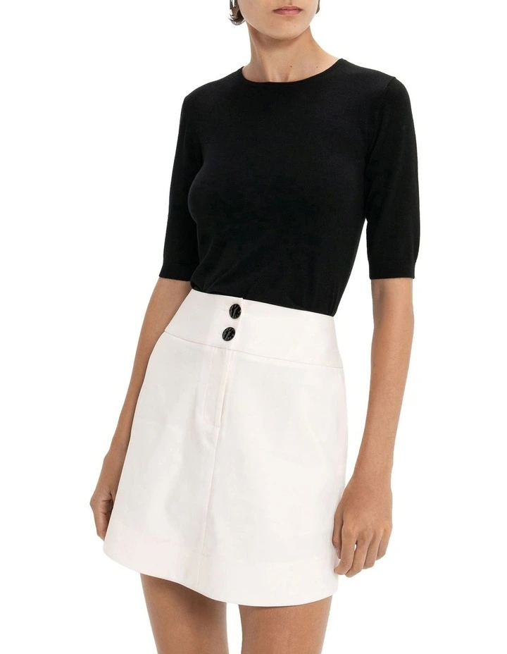 Cue Elbow Sleeve Round Neck Knit in Black | MYER