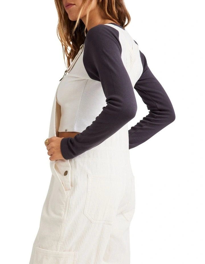Billabong Leia Cord Overalls in Salt Crystal | MYER