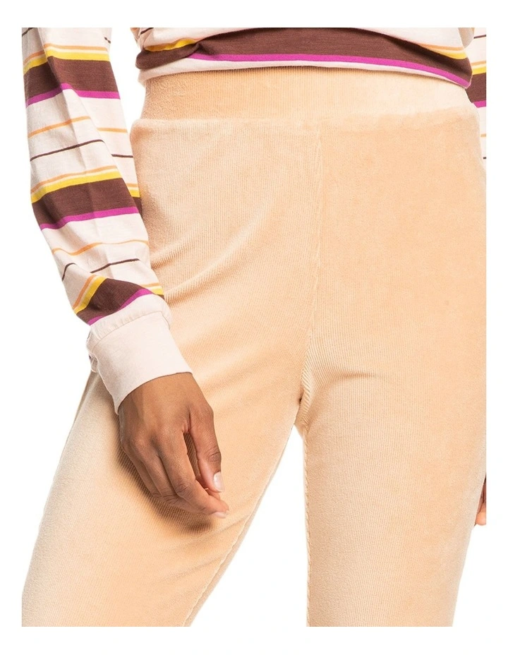 Roxy Chain Mail Rib Knit Joggers in Hazelnut | MYER