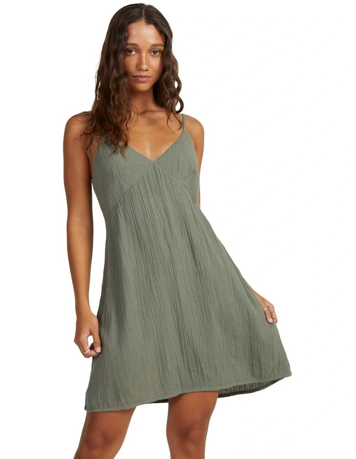 Roxy Santorini Mini Slip Dress in Agave Green | MYER