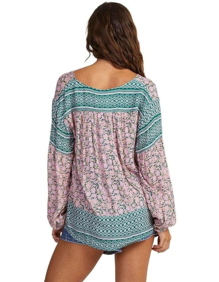 Roxy Poolside Plans Long Sleeve Top in Aventurine Free Spirit | MYER