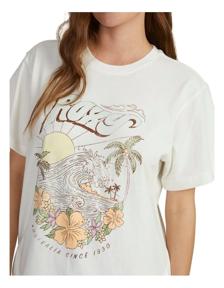 Roxy Westcoast Destination Oversized T-shirt in Snow White | MYER