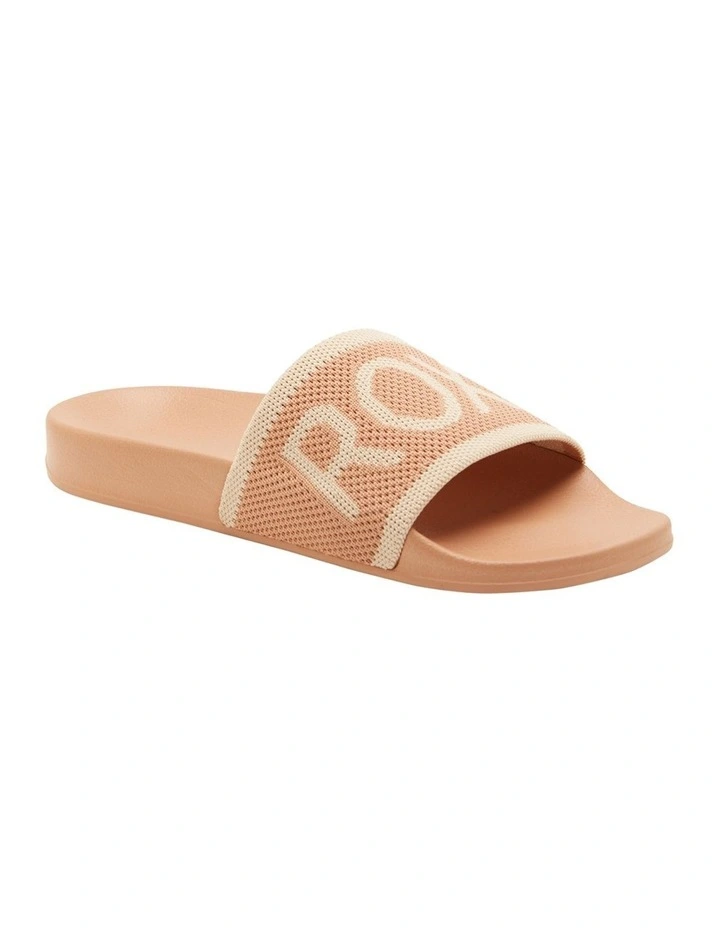 Roxy Slippy Knit Slider in Wheat/Turkish Coffee | MYER