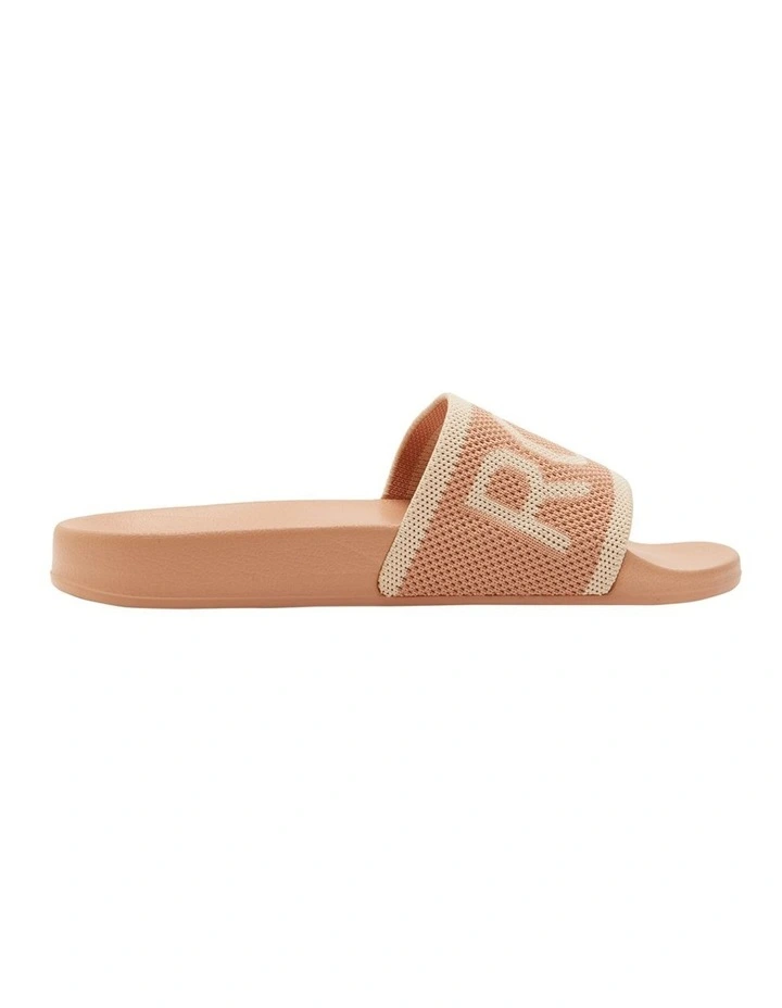 Roxy Slippy Knit Slider in Wheat/Turkish Coffee | MYER