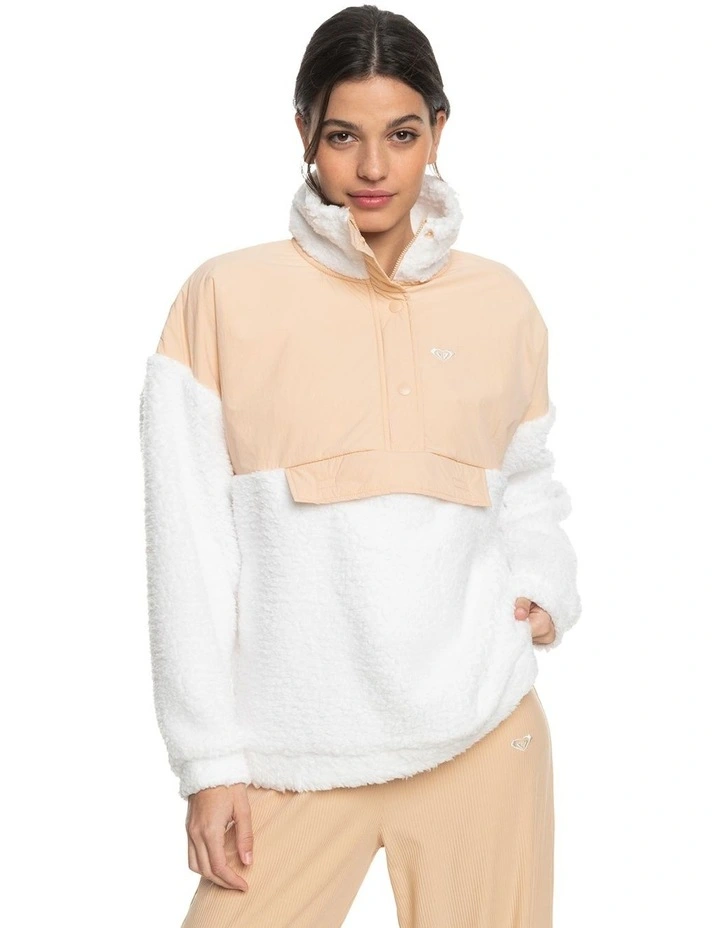 Roxy Waves Of Warmth Half-Zip Fleece in Toasted Almond | MYER