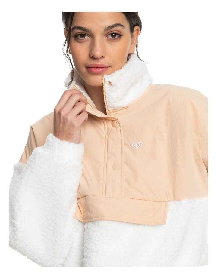Roxy Waves Of Warmth Half-Zip Fleece in Toasted Almond | MYER