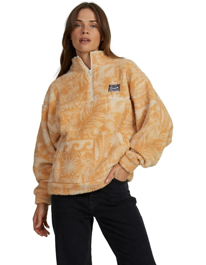 Roxy Jive Talking Half-Zip Fleece in Tapioca | MYER