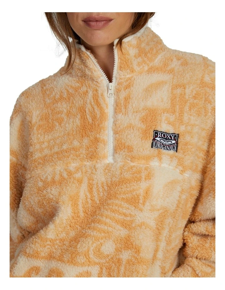 Roxy Jive Talking Half-Zip Fleece in Tapioca | MYER
