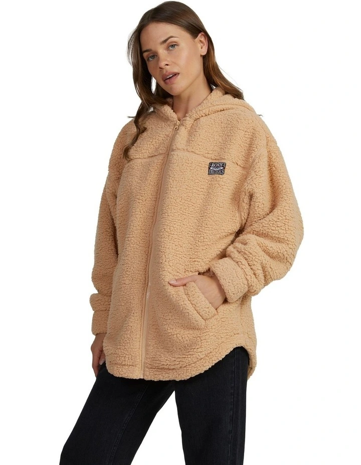 Roxy Weekend Plans Full-Zip Hooded Fleece in Hazelnut | MYER
