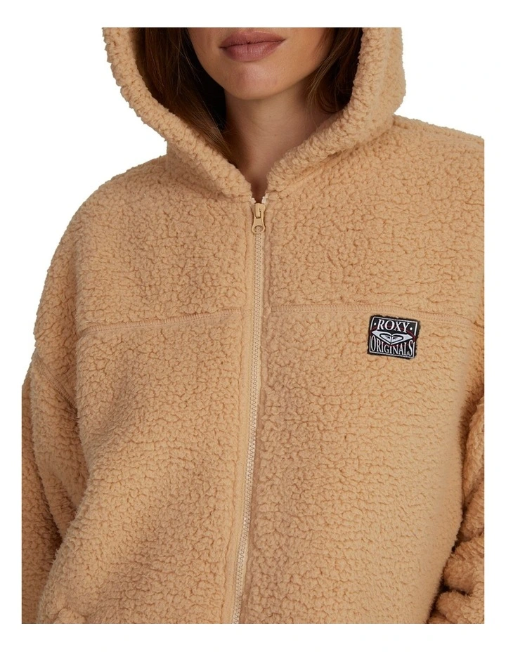 Roxy Weekend Plans Full-Zip Hooded Fleece In Hazelnut | MYER