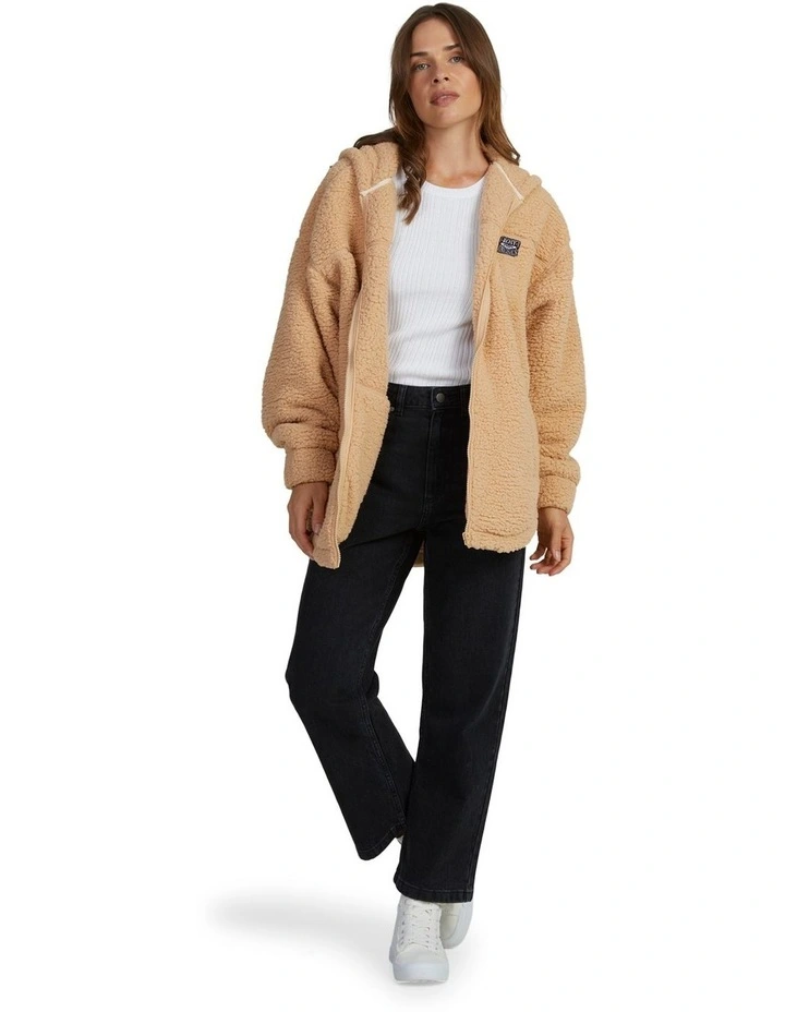 Roxy Weekend Plans Full-Zip Hooded Fleece in Hazelnut | MYER