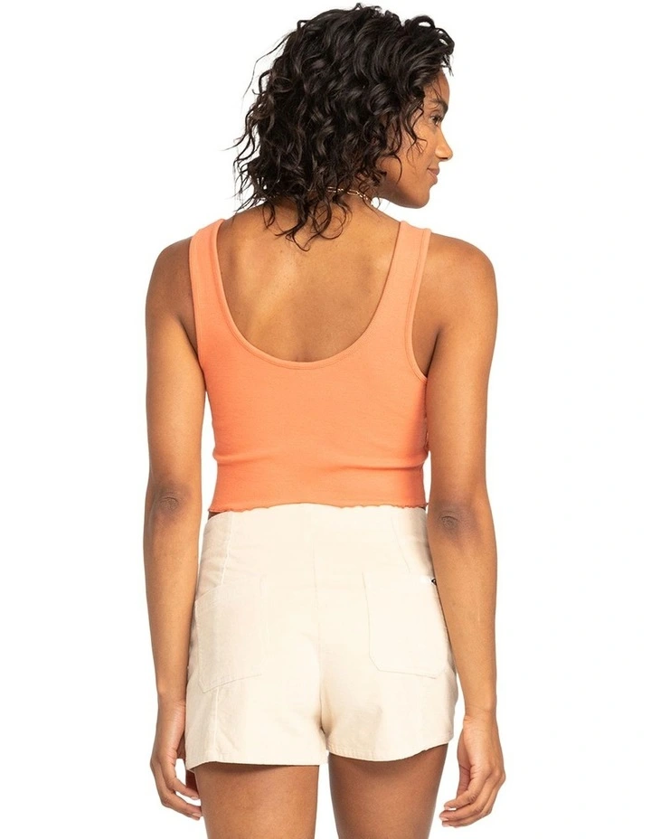 Roxy Keep It Wavy Ribbed Tank Top in Apricot Brandy | MYER
