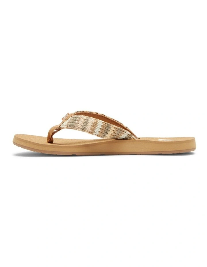Roxy Porto Raffia Flip-Flops in Beige Multi | MYER