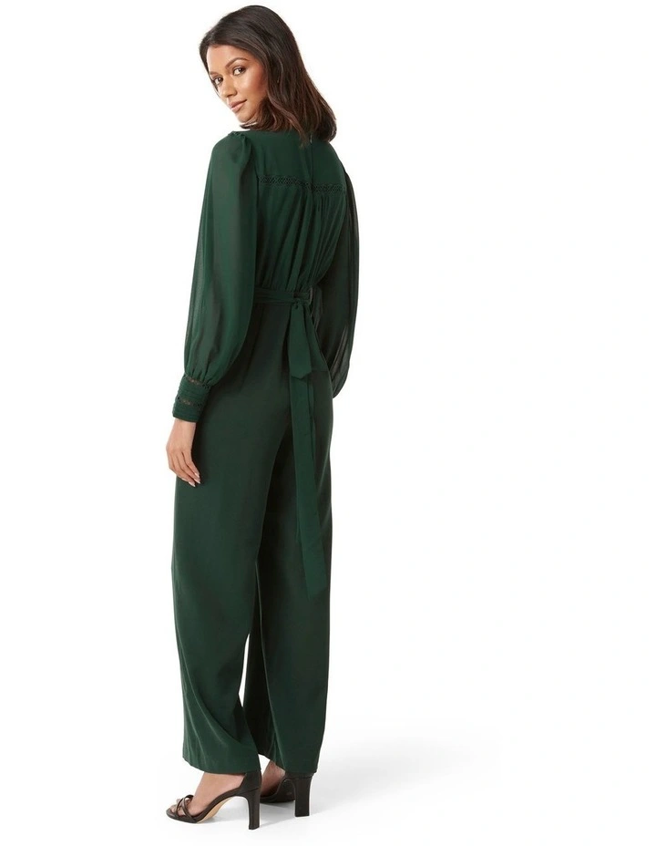 Forever New Juliette Trim Detail Jumpsuit in Green | MYER