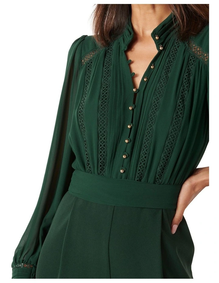 Forever New Juliette Trim Detail Jumpsuit in Green | MYER