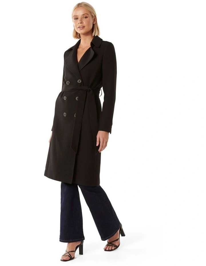 Forever New Claire Trench Coat in Black | MYER
